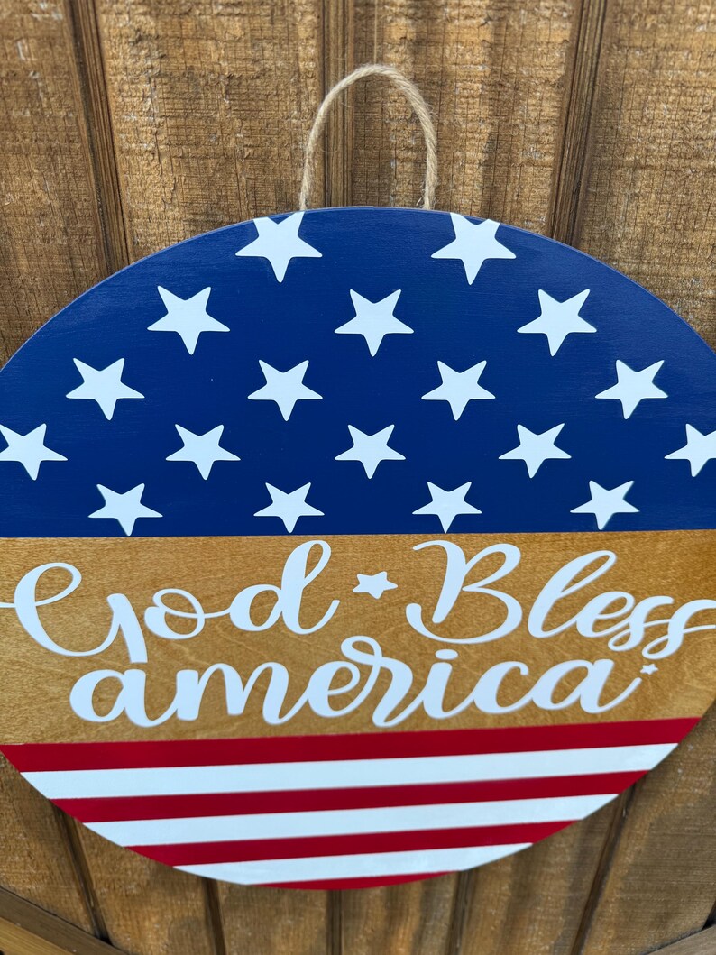 Front Door Decor | Patriotic Wreath | Door Hanger | Red White & Blue ...