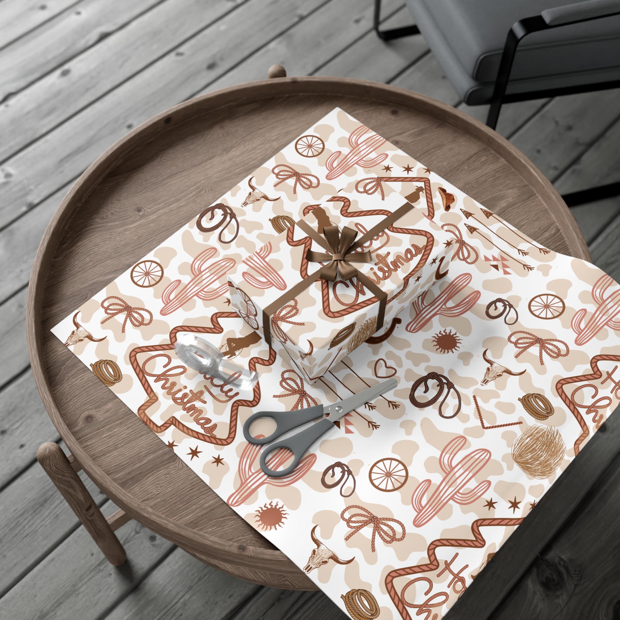 Cowboy Gift Wrap Papers Wrapping Paper, Cowboy, Western, Cactus, Rustic ...