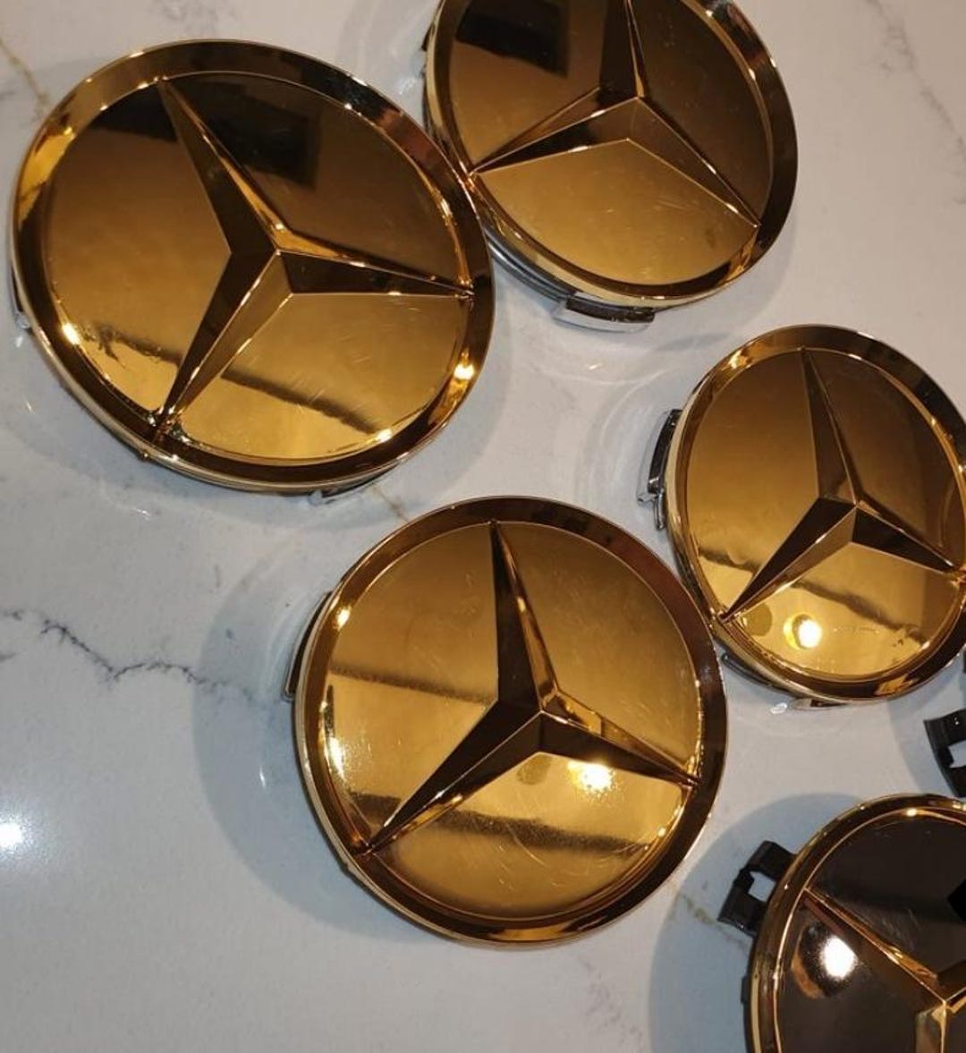 24k Gold Mercedes-benz Wheel Centre Caps - Etsy