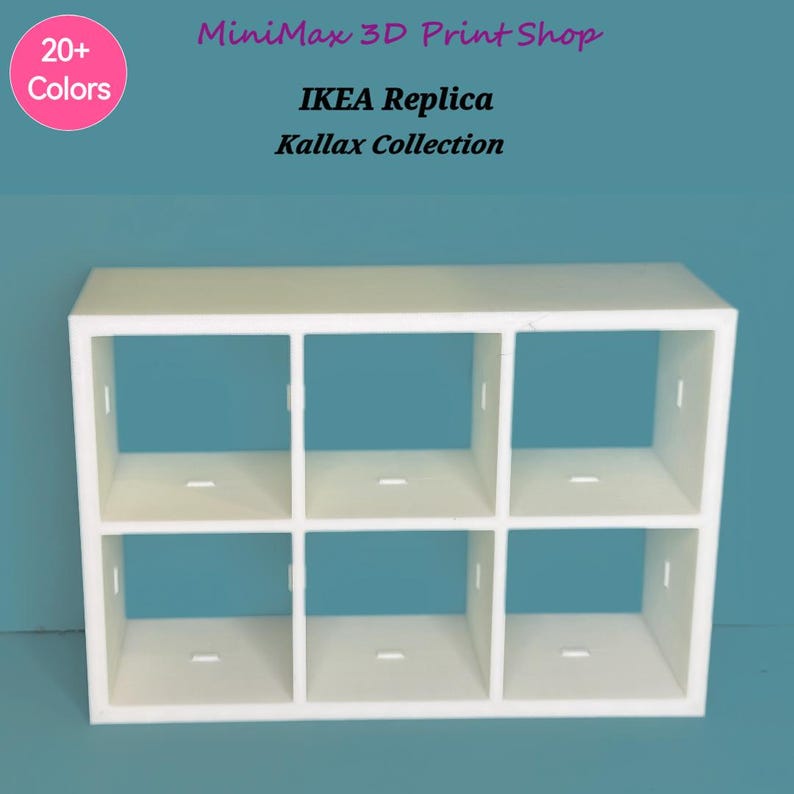 IKEA Kallax Replica Shelf & 6 Insert Cubes, 1/6 Scale, 3D Printed ...