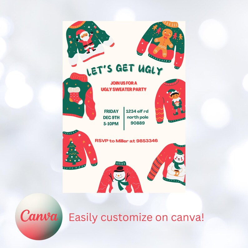 Ugly Sweater Christmas Party Invitation - Etsy