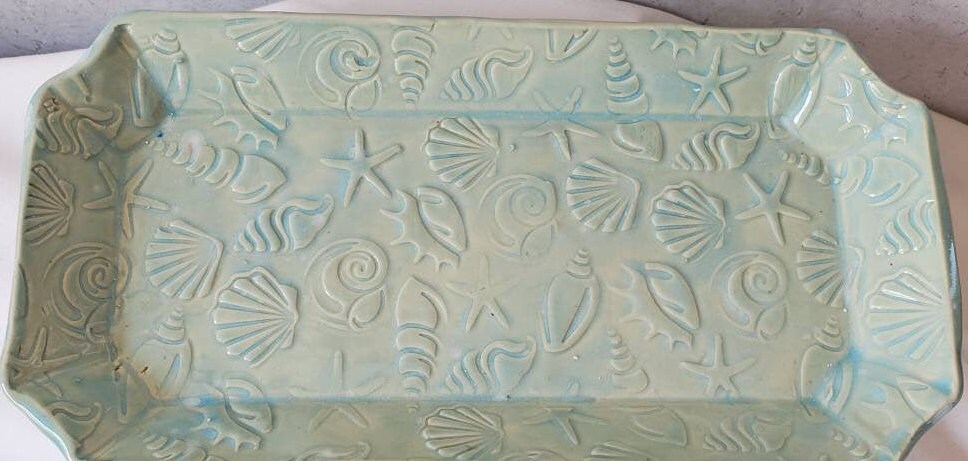 Ceramic Sea Life Covered Butter Dish