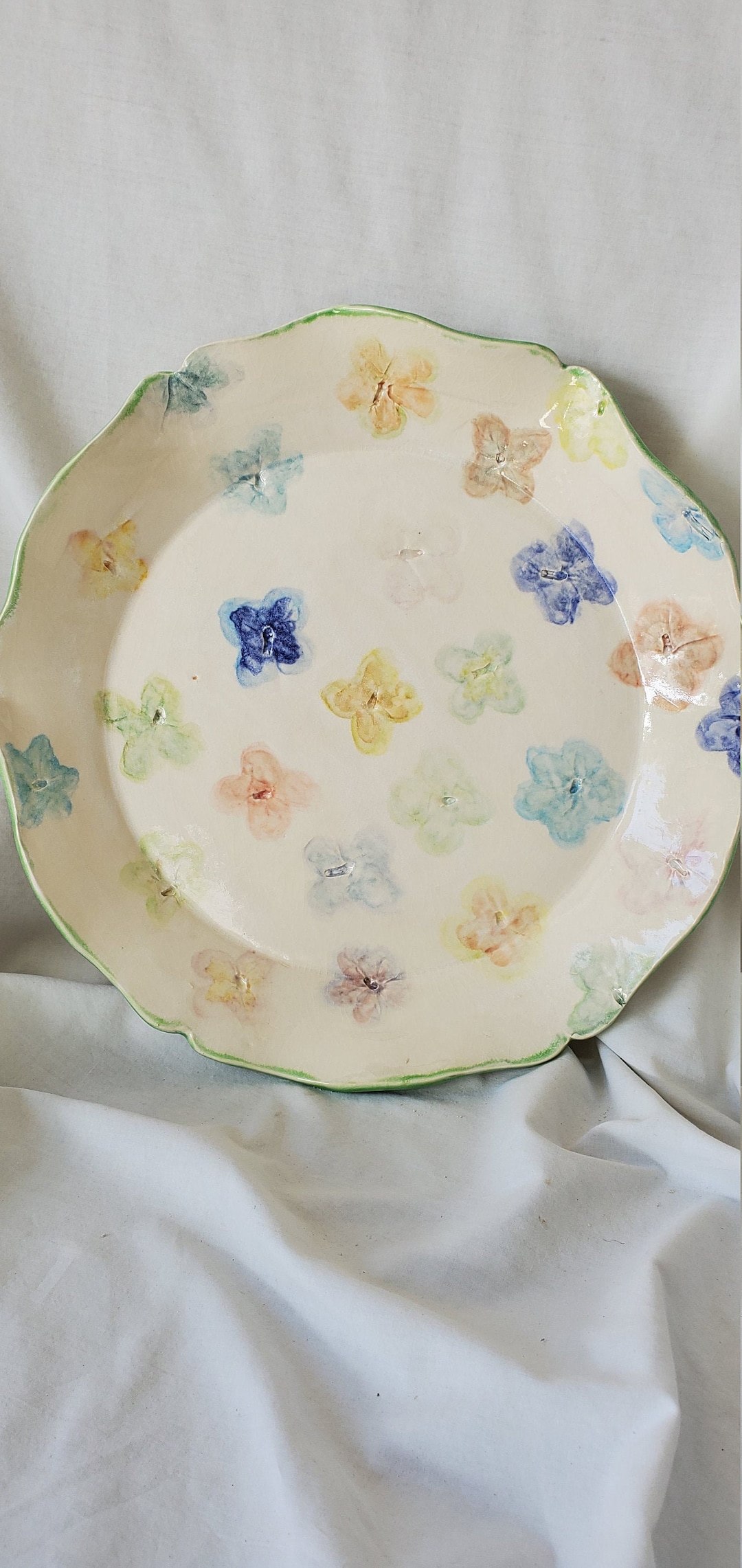 Hand-painted Hydrangea Ceramic Platter, Decorative Stoneware Dish - Etsy