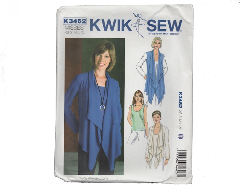 Kwik Sew 3462: Ladies Shirt & Vest Sewing Pattern (XS-XL Uncut Tissues ...