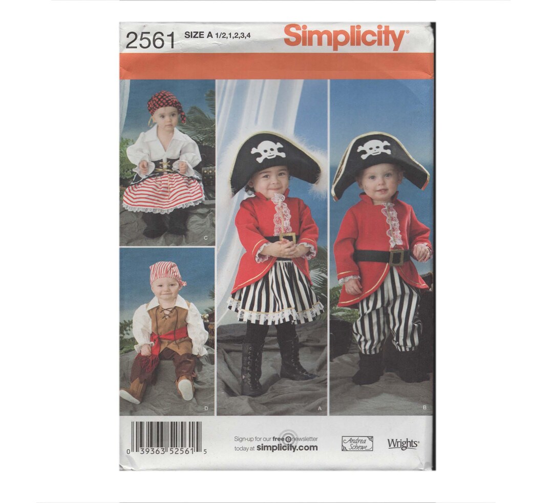 Pirate Costume With Skirt &pants Pattern • Simplicity 2561• Toddler ...