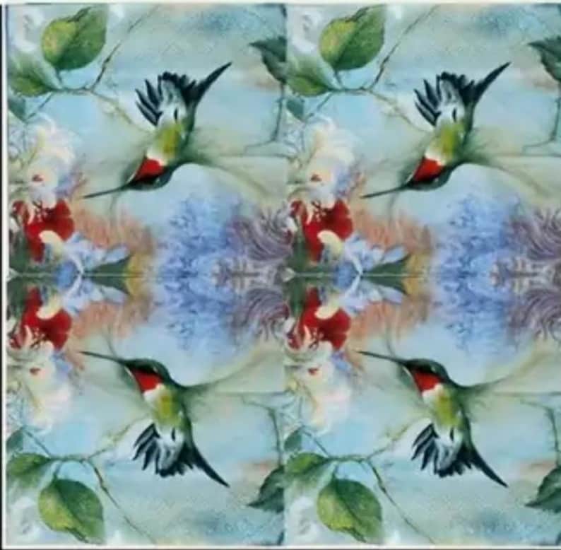 F-7s Hummingbird Printed Paper Napkins, for Decoupage & DIY Crafts, 2 ...