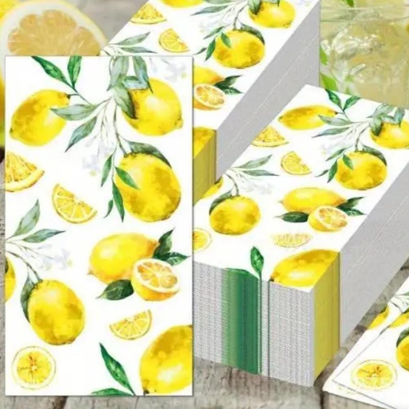 Lemon Paper Napkins - Etsy