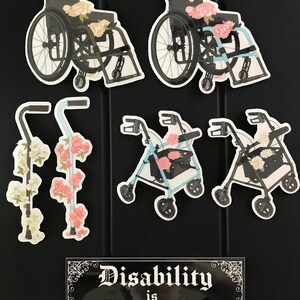 Floral Mobility Aid Clear Stickers Olive - Etsy