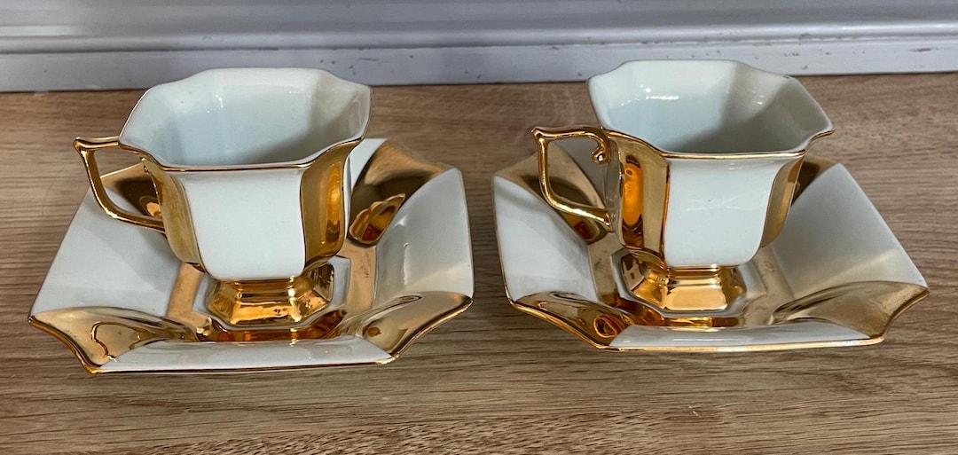 Pair of Demitasse Coffee Cups and Saucers - Etsy