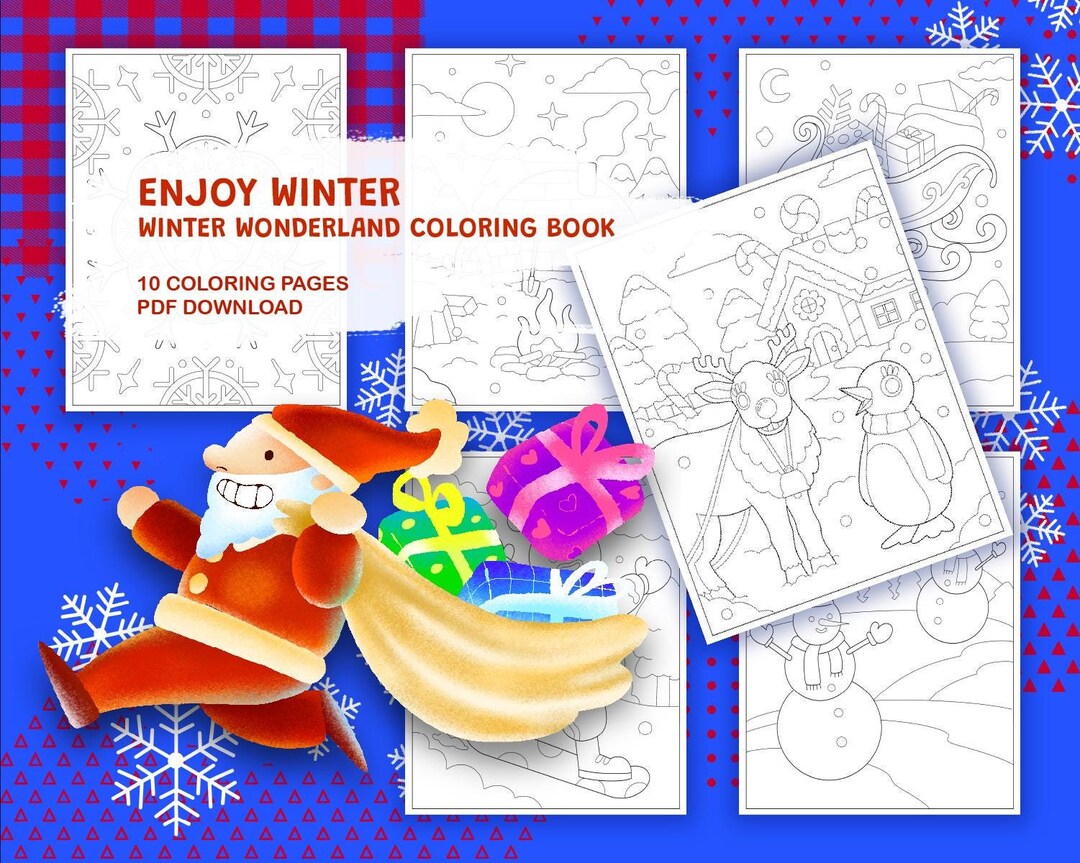 Enjoy Winter Winter Wonderland Coloring Book 10 Pages Printable ...