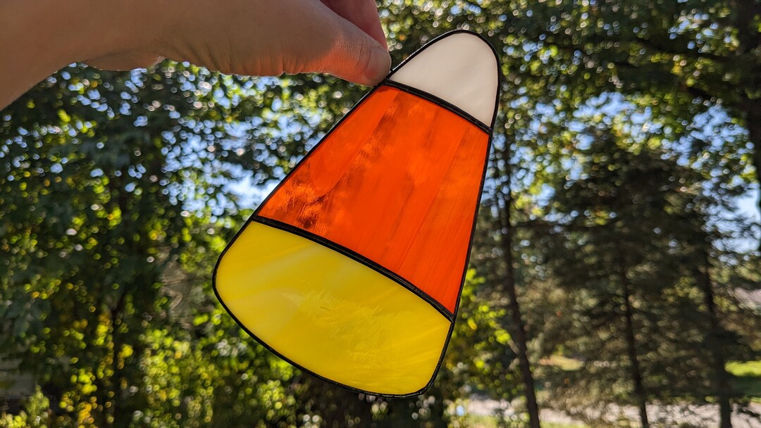 Stained Glass Candy Corn Suncatcher - Etsy