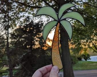Stained Glass Window Hangings Palm Tree - Etsy