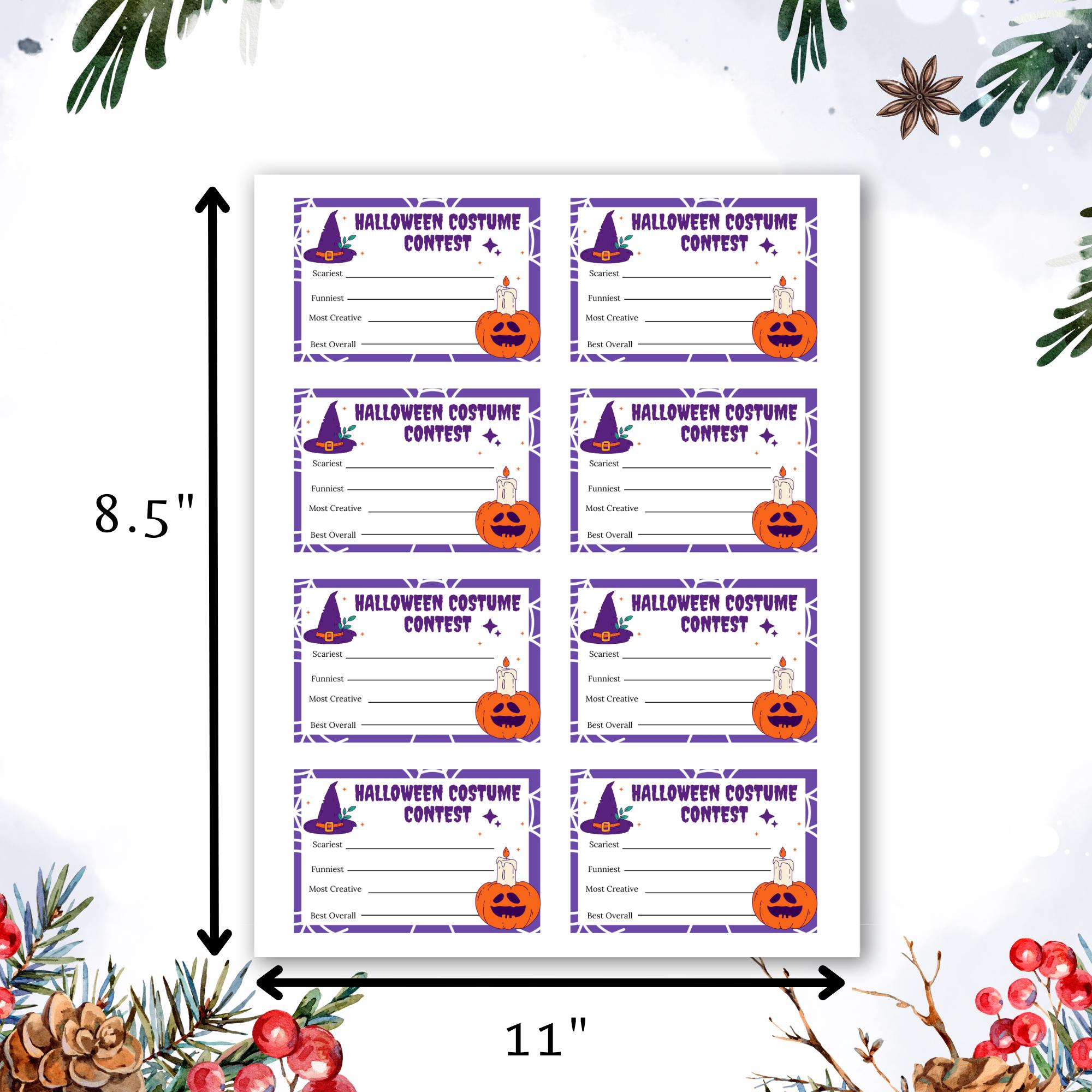Editable HALLOWEEN COSTUME CONTEST Ballot, ,halloween Costume Contest ...