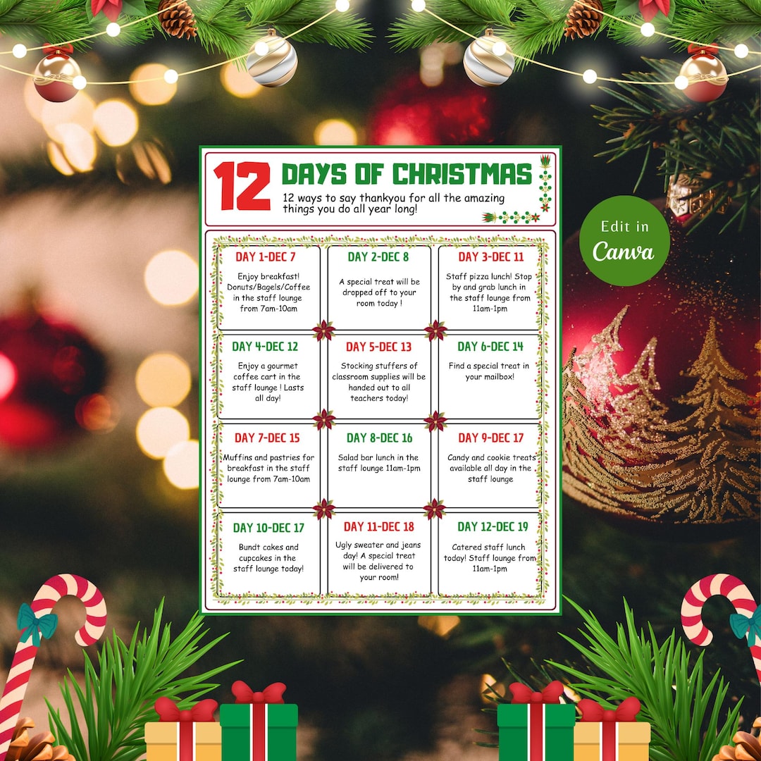 Editable CHRISTMAS HOLIDAY Appreciation Flyer, Celebrate Teacher ...