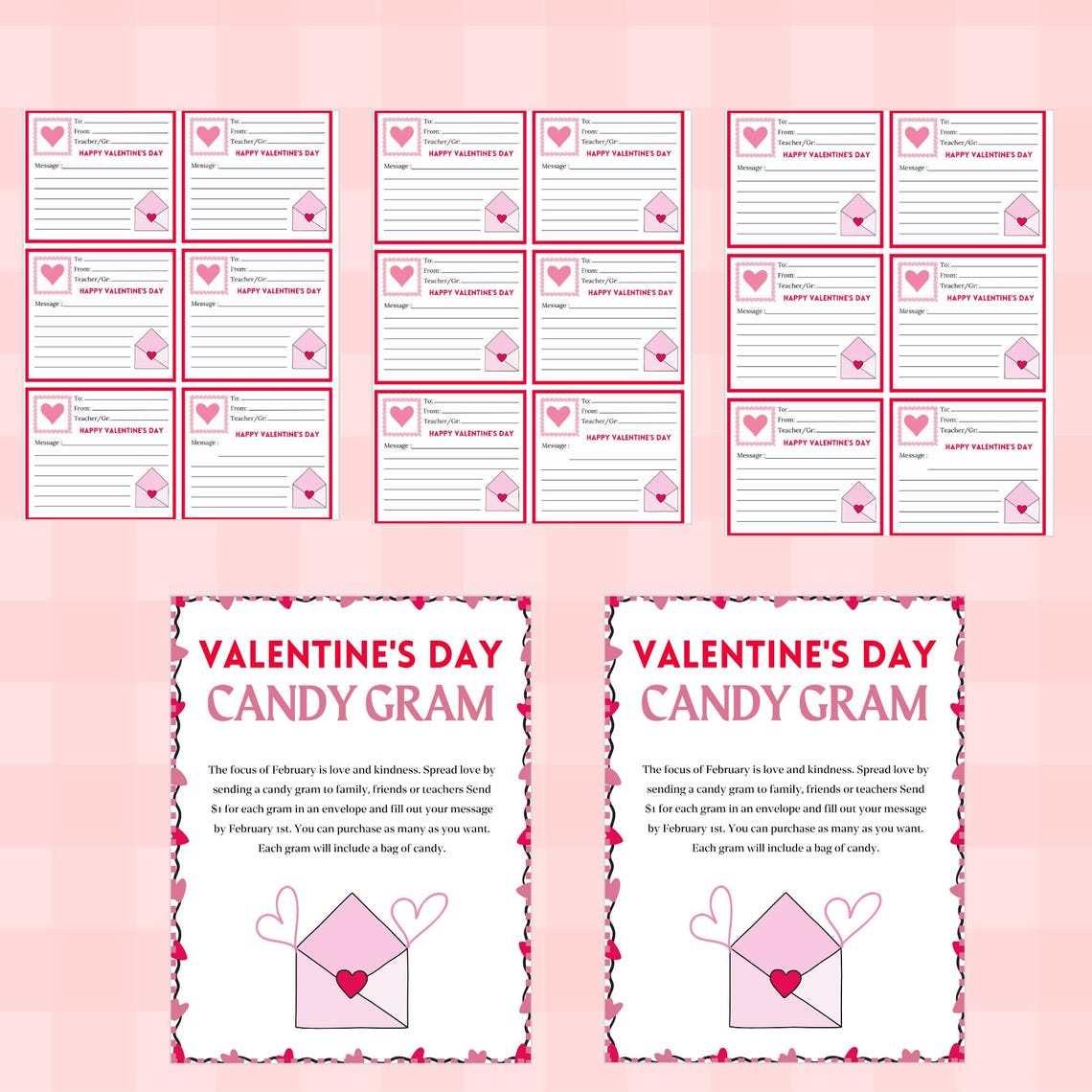 Editable Valentines DAY CANDY GRAM Flyer, Candy Gram, Candy Gram Flyer ...