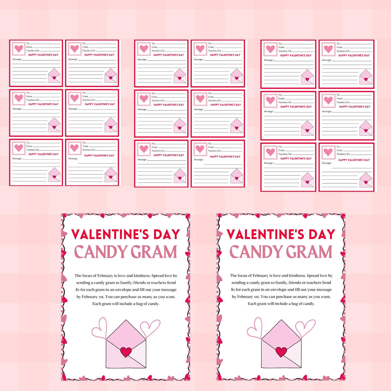 Editable Valentines DAY CANDY GRAM Flyer, Candy Gram, Candy Gram Flyer ...