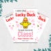 Editable ONE LUCKY DUCK Printable,lucky Duck Valentine,duck Valentine ...