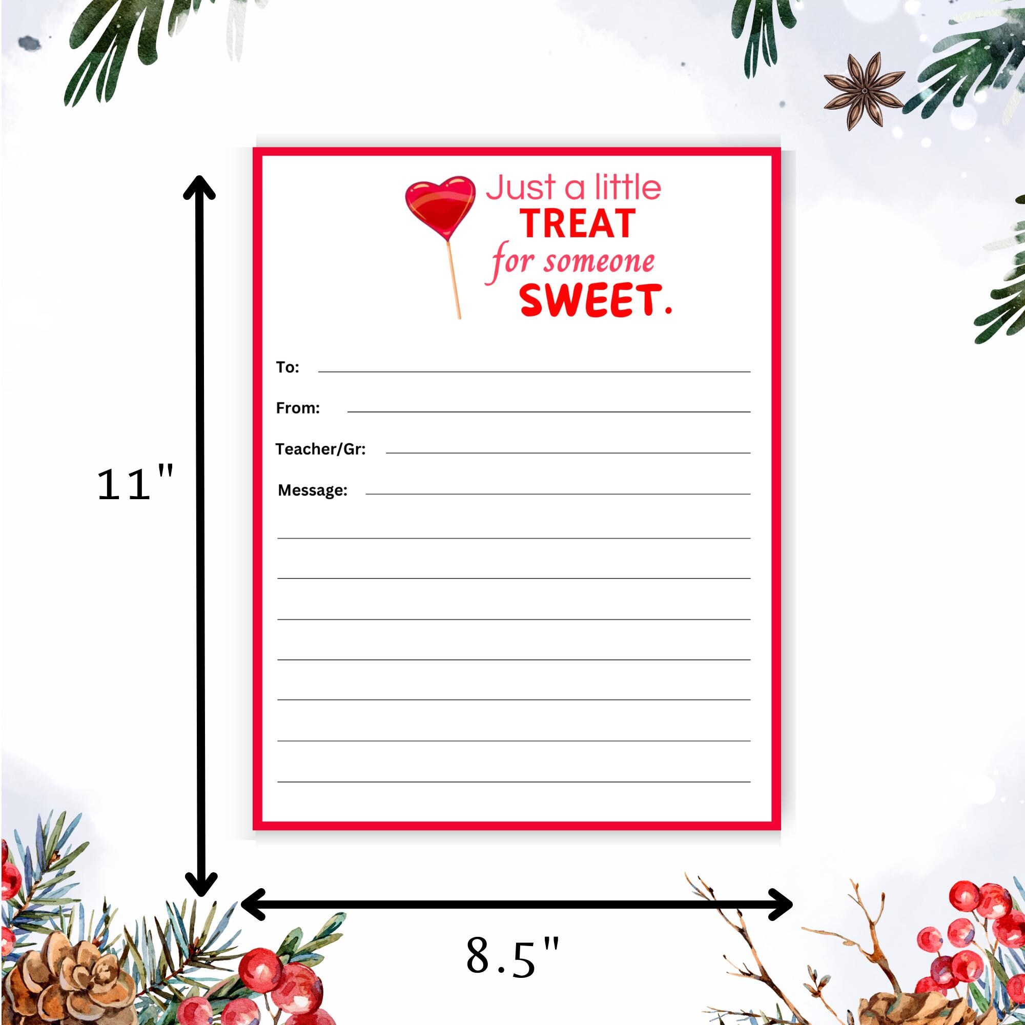 EDITABLE VALENTINES DAY Lollipop Gram, Valentine's Grams, Candy Grams ...