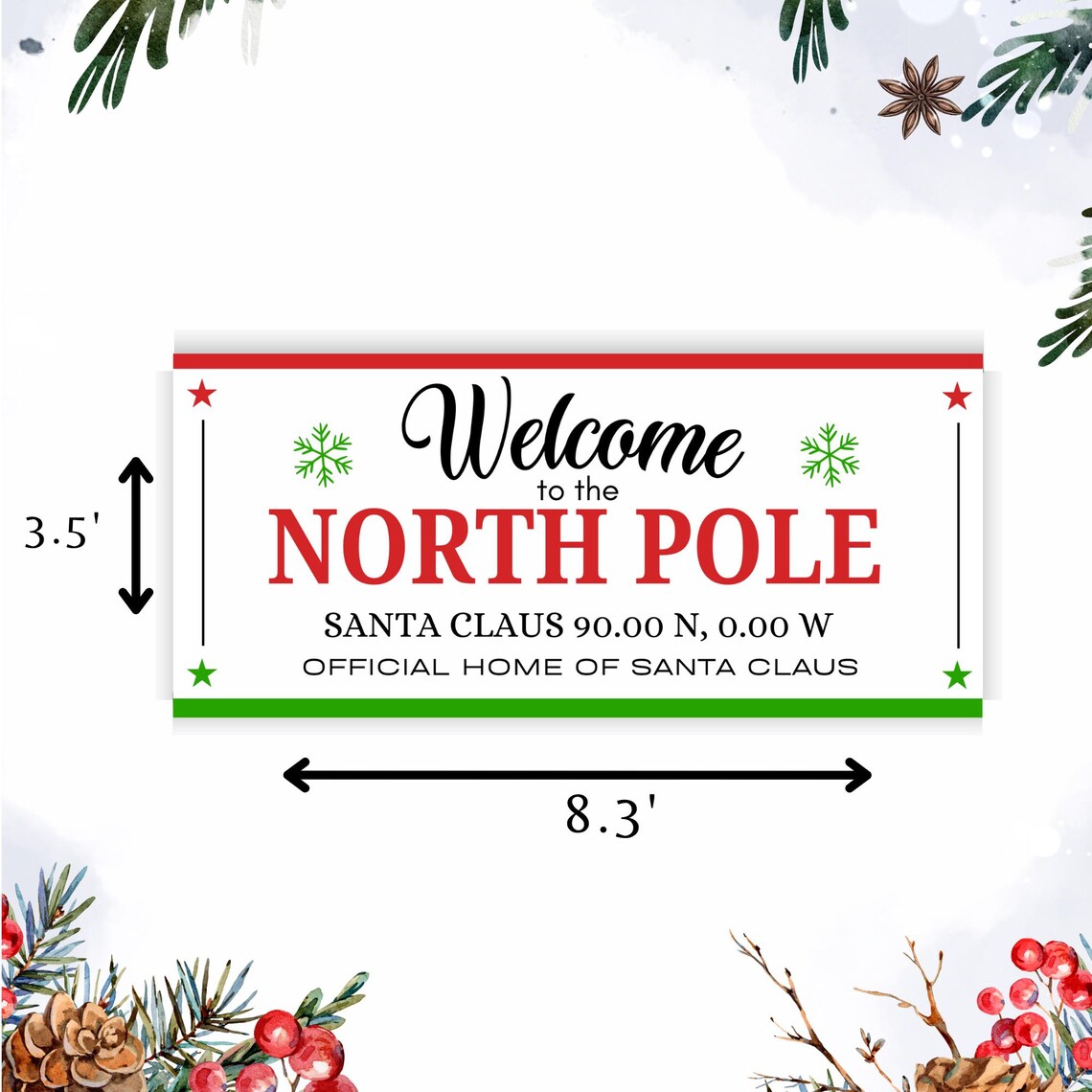 Editable WELCOME to the NORTH POLE Sign, Festive Christmas Door Sign ...