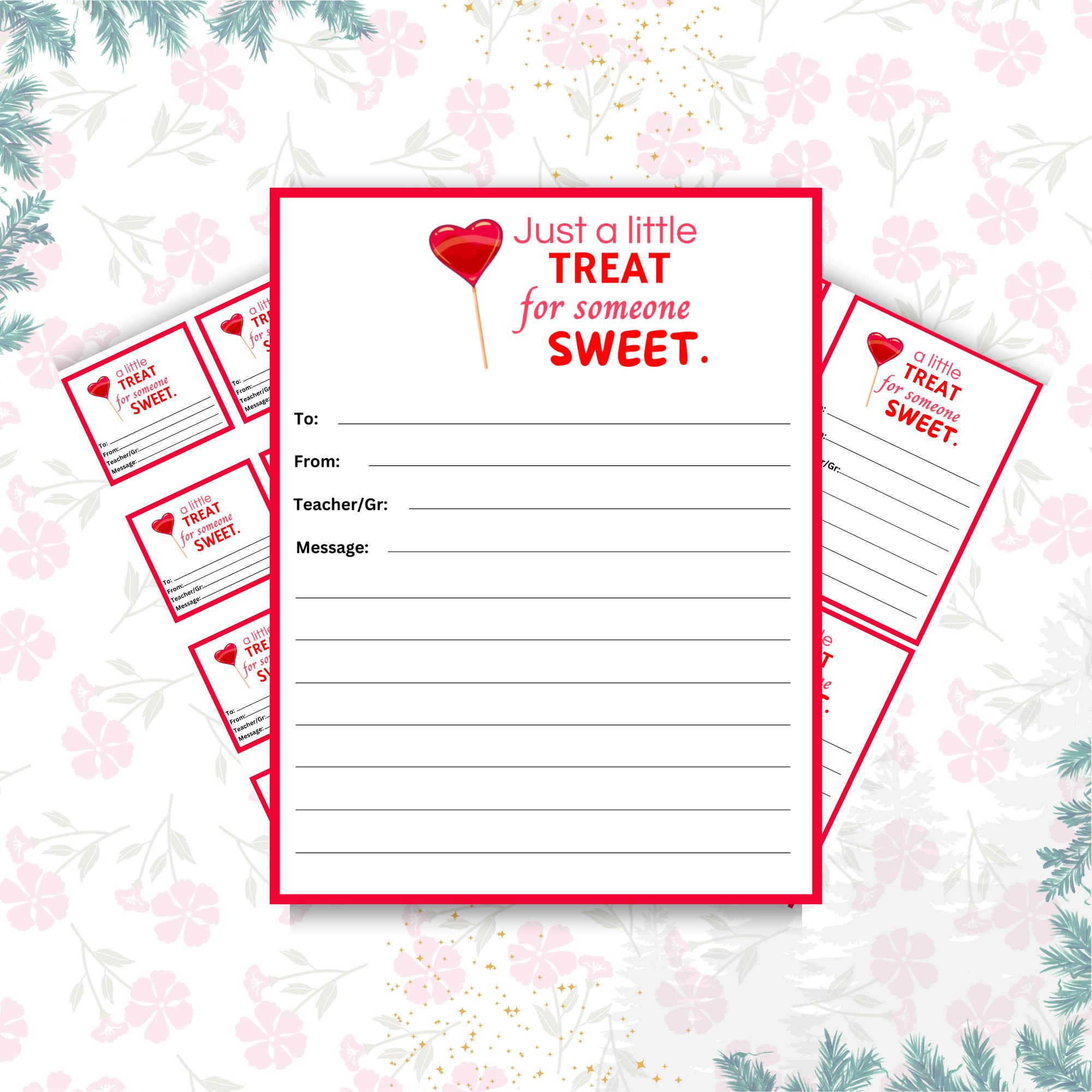 EDITABLE VALENTINES DAY Lollipop Gram, Valentine's Grams, Candy Grams ...