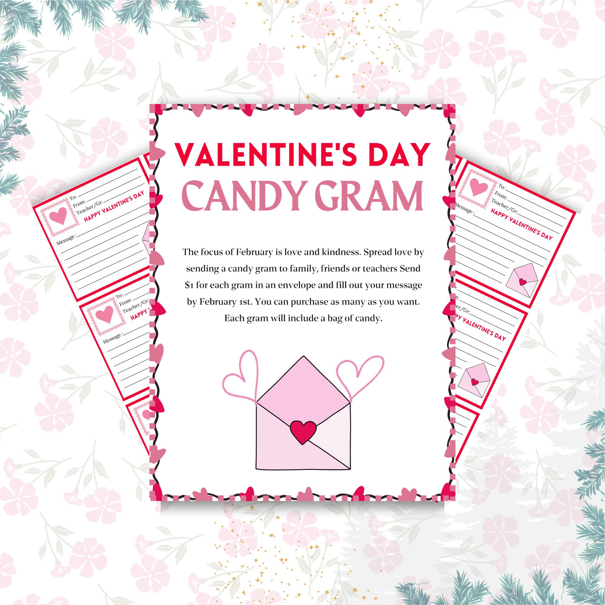Editable Valentines DAY CANDY GRAM Flyer, Candy Gram, Candy Gram Flyer ...