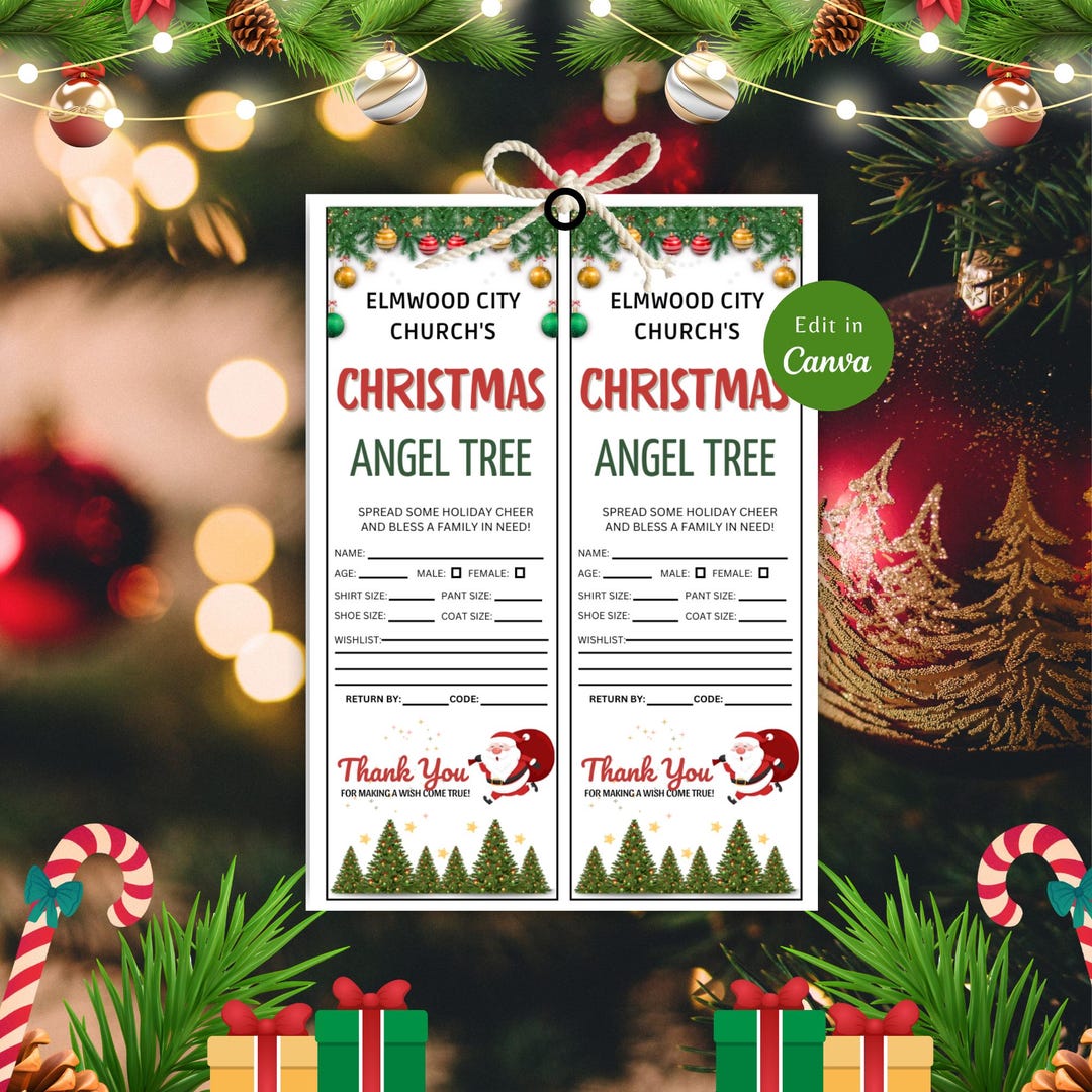 Editable CHRISTMAS Giving Tree Tag, Giving Tree FLYER, Instant Download ...