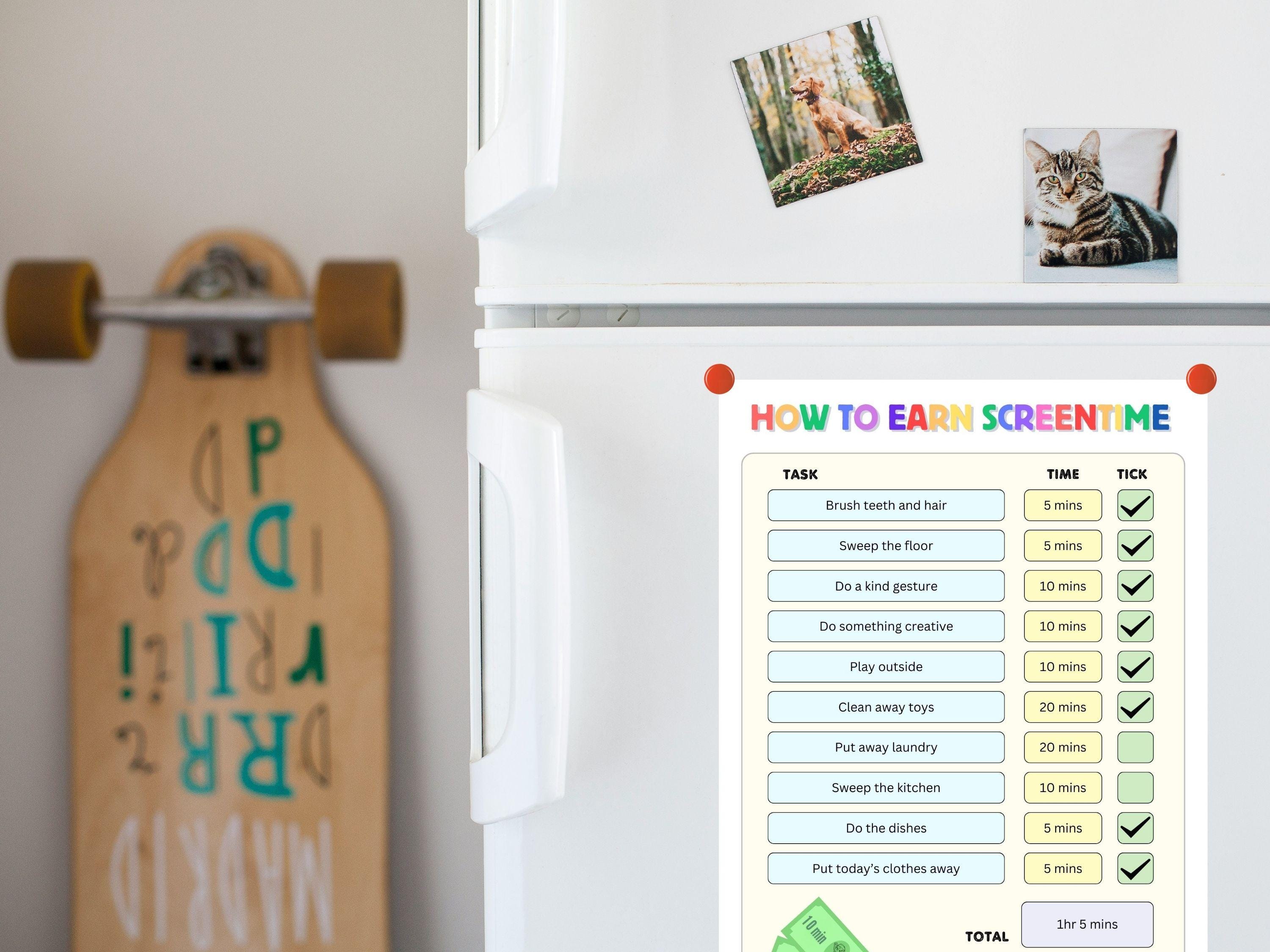 Kids Printable Screentime Chart Chore Chart - Fun, Customisable! With ...