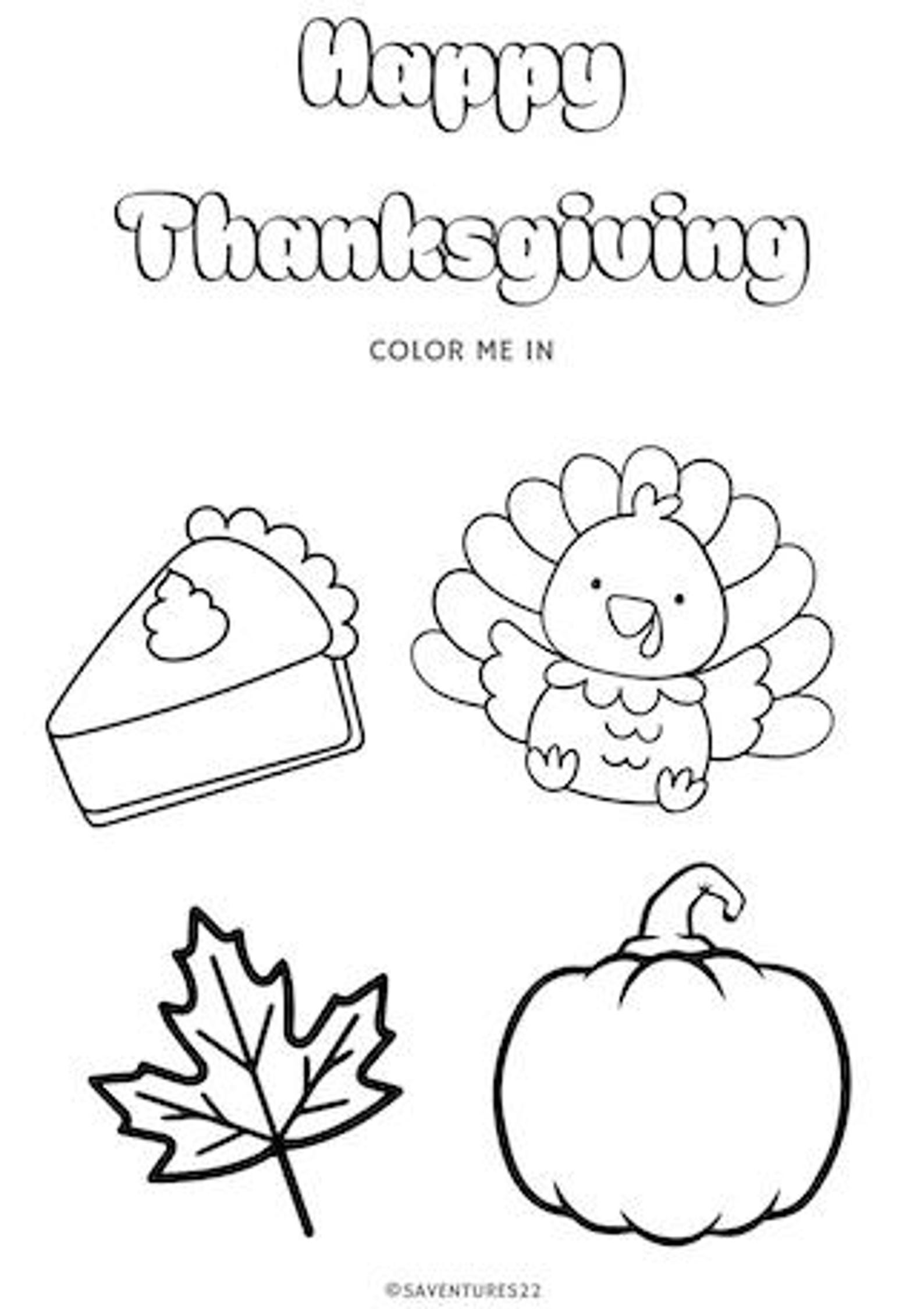 Happy Thanksgiving Coloring Book - Etsy