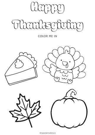 Happy Thanksgiving Coloring Book - Etsy