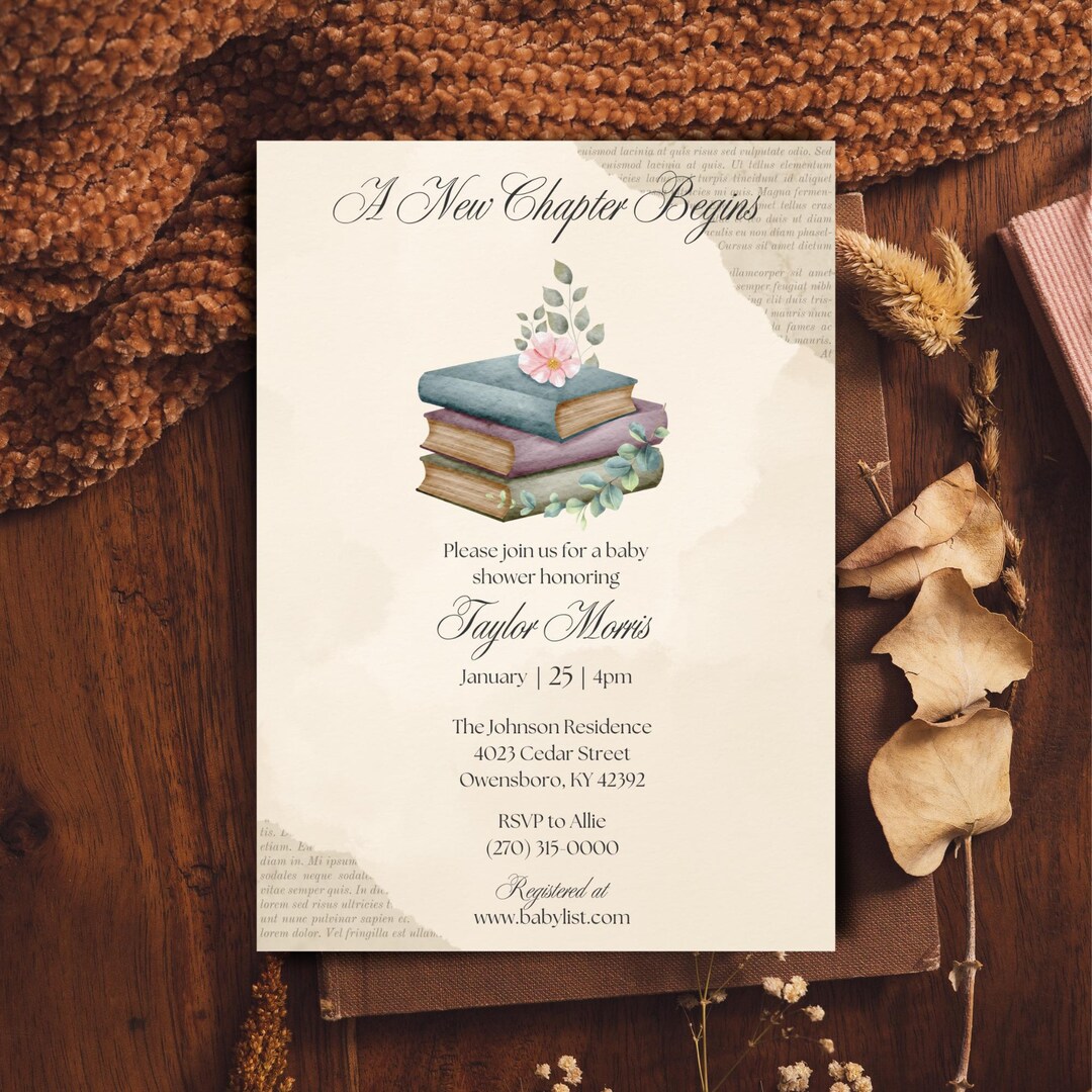 A New Chapter Begins Invitation Template, Customizable Canva Template ...