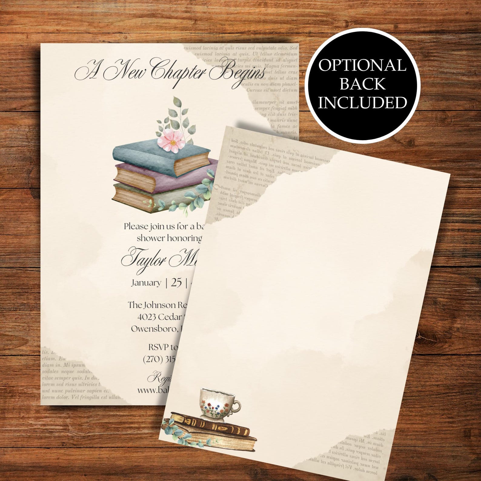 A New Chapter Begins Invitation Template, Customizable Canva Template ...