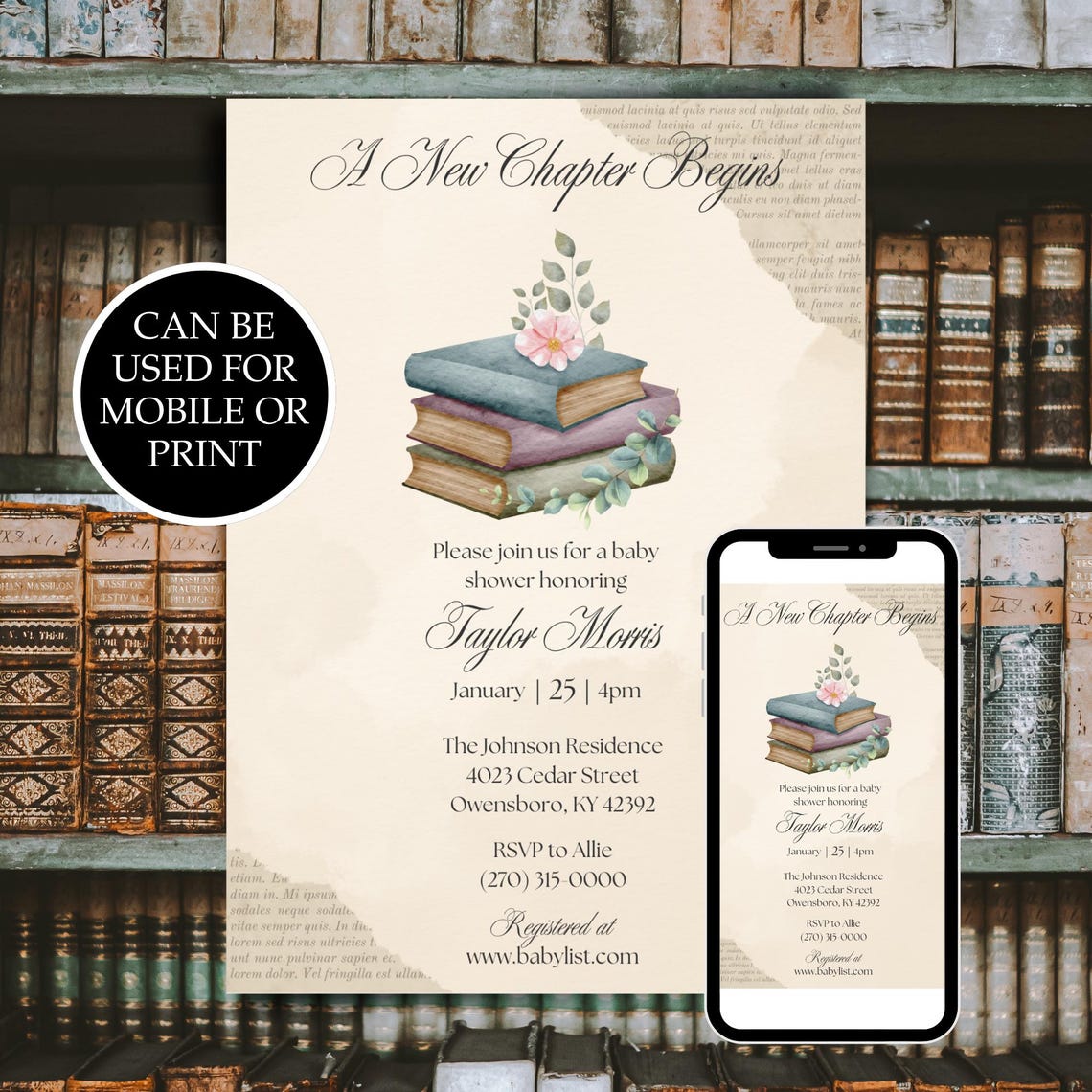 A New Chapter Begins Invitation Template, Customizable Canva Template ...
