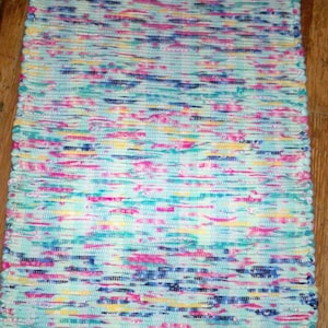Handwoven Rag Rug - Pastel Green Multi - One of a Kind - Inv. ID #03 ...