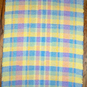 Handwoven Rag Rug - Pastel Yellow, Rose, Blue, Green - Handwoven ...