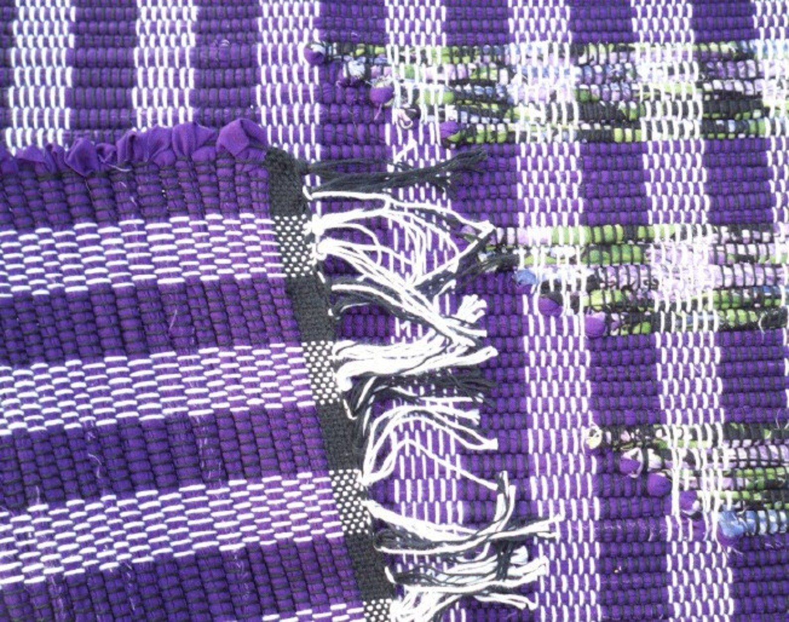 Handwoven Rag Rug, "basic Geometry" Pattern - Purple, Lilac Multi (inv ...
