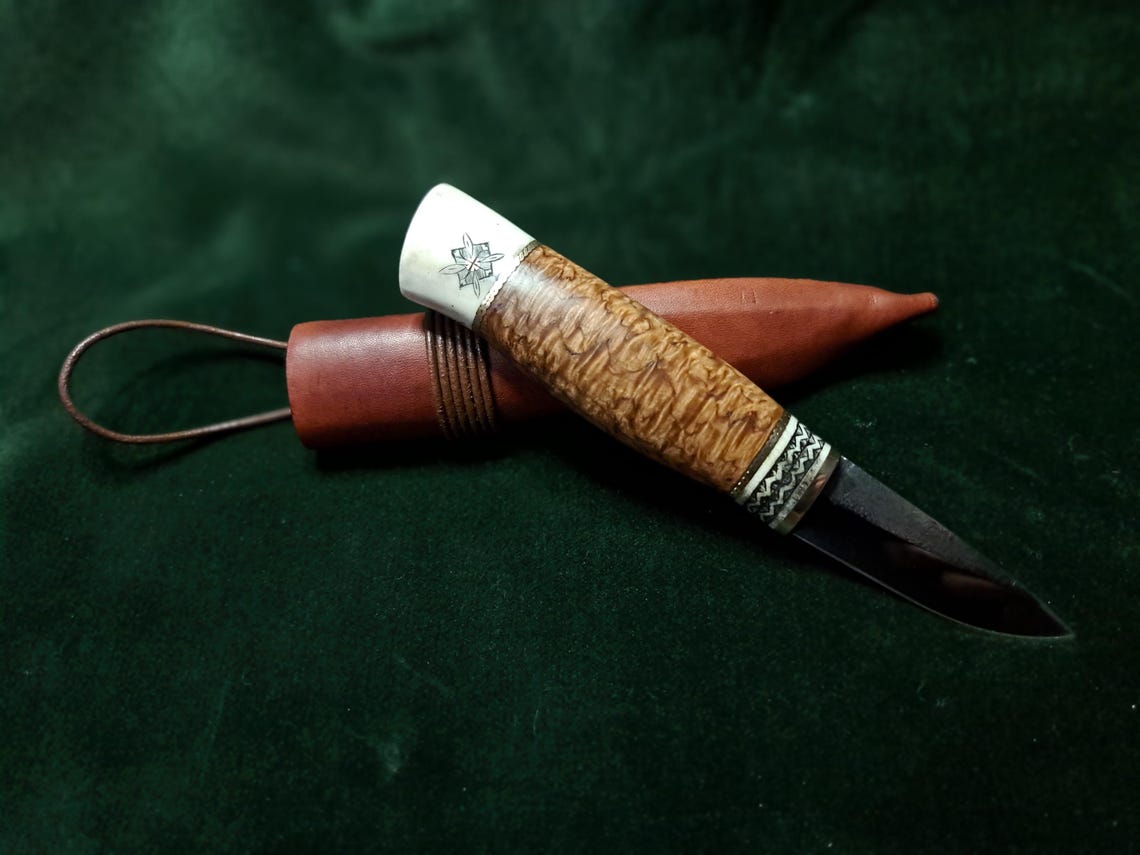 Small Scandinavian Pukko Knife,neckknife/ Neck Knife, Raindeer Antler ...