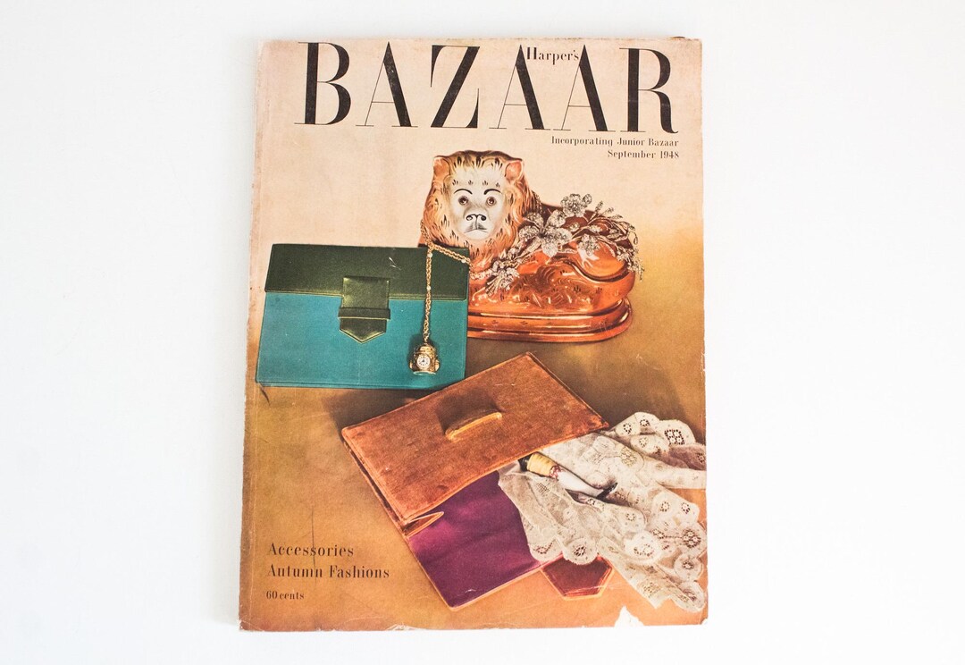 Harper's Bazaar | Vintage September 1948 Post-war Mid-century Fashion ...
