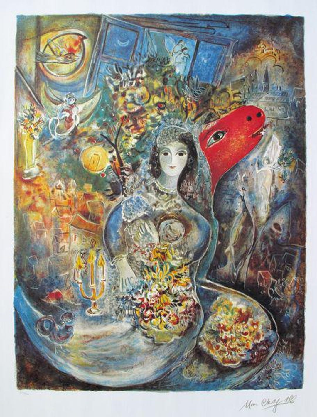 Rare & Authentic Marc Chagall BELLA Limited Edition Facsimile Signed ...