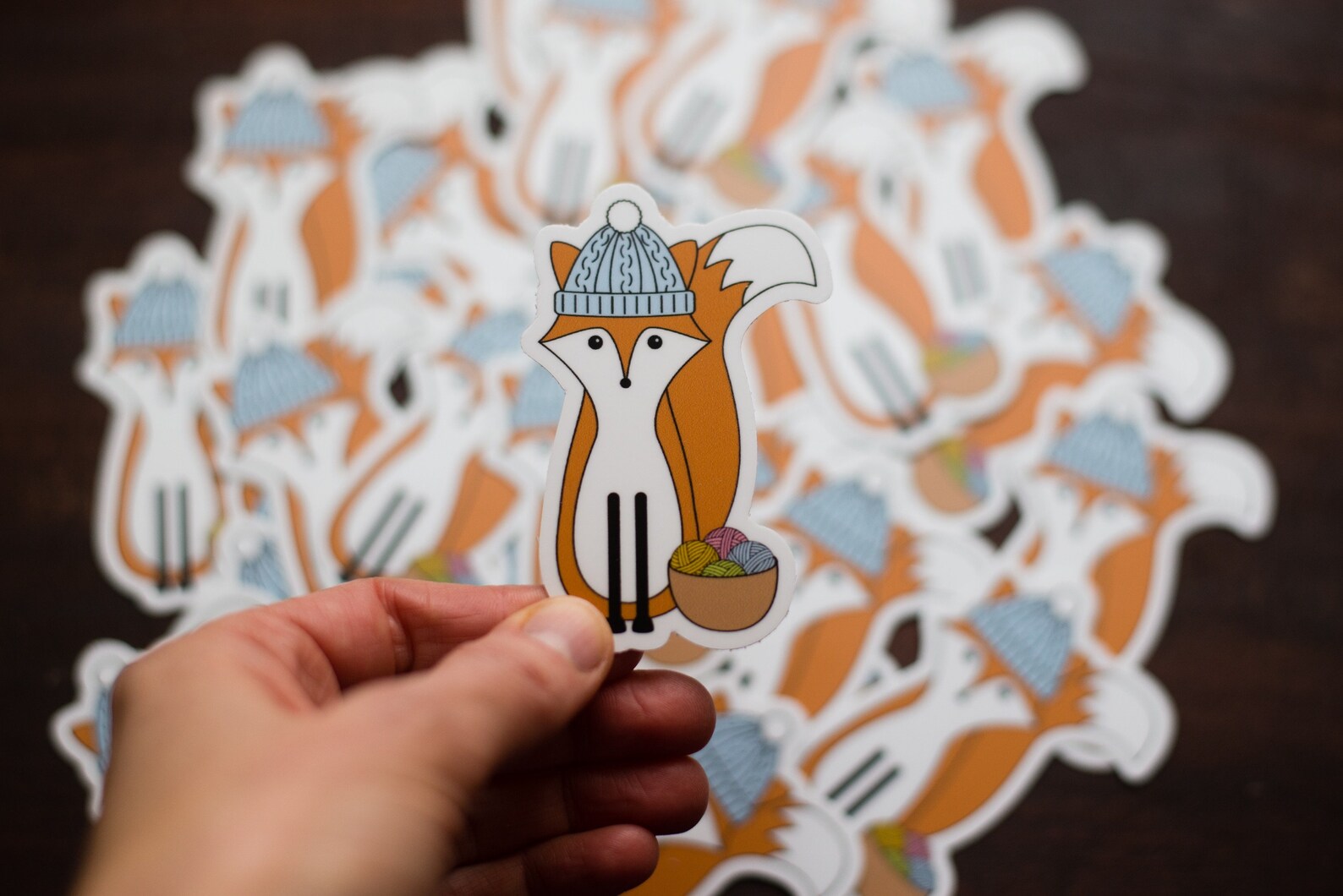 Fox Knitting Sticker Vinyl Woodland Animal Knitter Sticker | Etsy