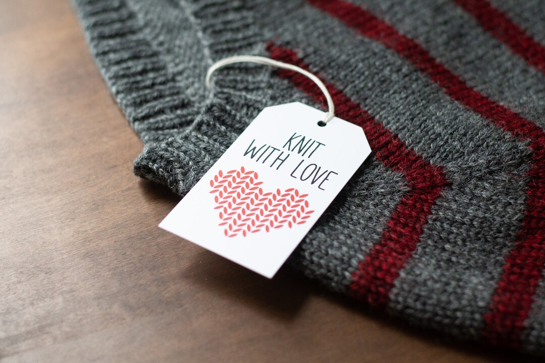 Knit With Love Gift Tag, Knitting Gift Tag, Tag for Knitted Gifts ...