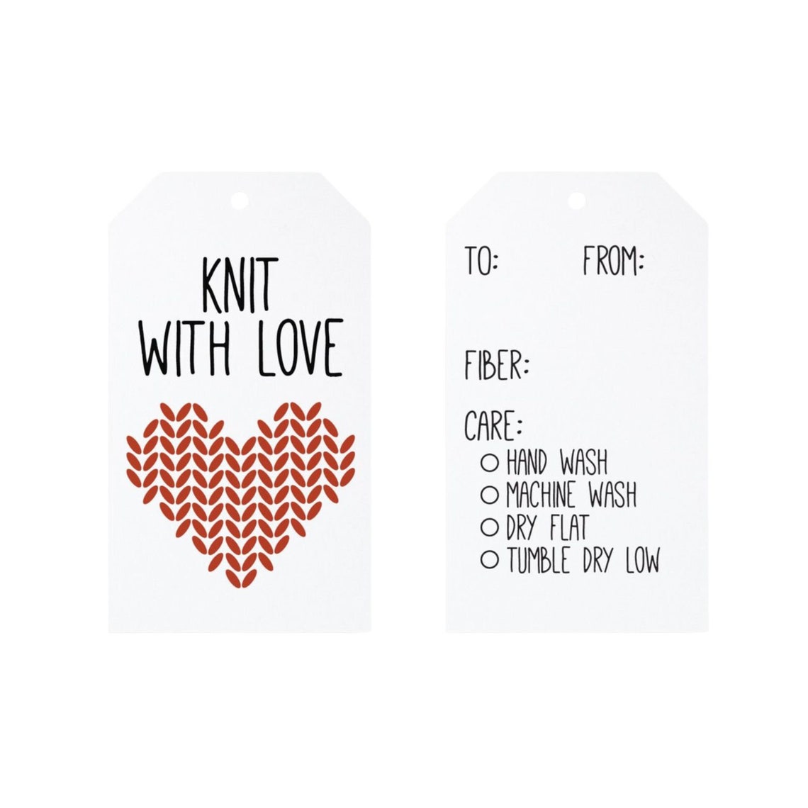 Knit With Love Gift Tag, Knitting Gift Tag, Tag for Knitted Gifts ...