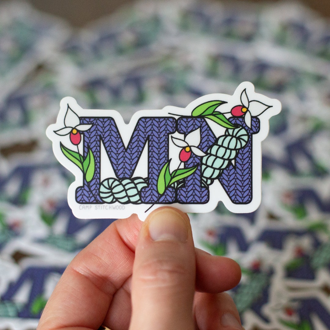 Minnesota Sticker, Vinyl Sticker for Crocheters and Knitters, Laptop ...