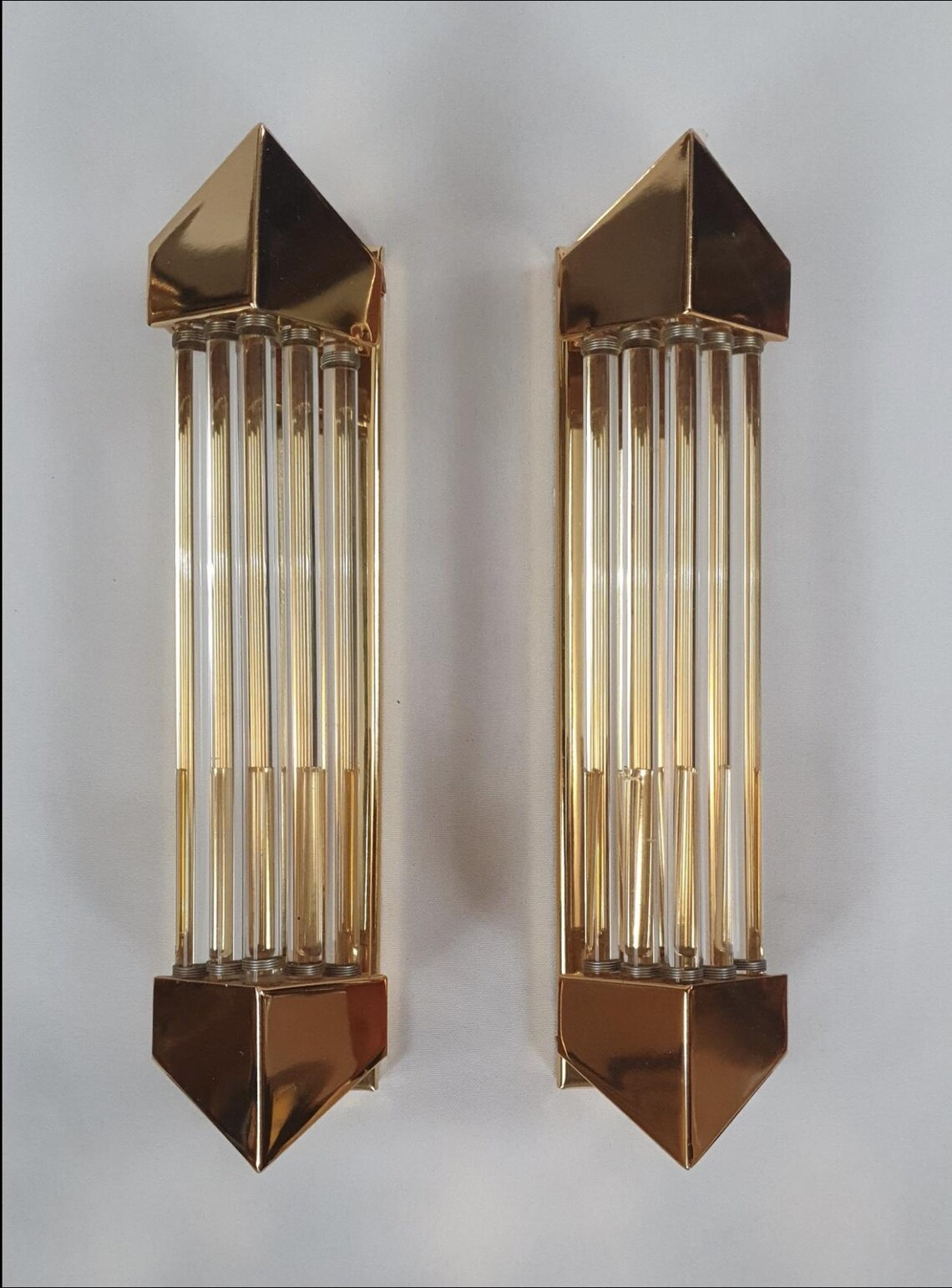Honsel - Pair of 2 Wall Scones / Lamp in Art Deco Style - Metal ...