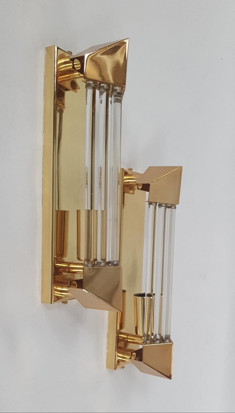 Honsel - Pair of 2 Wall Scones / Lamp in Art Deco Style - Metal ...