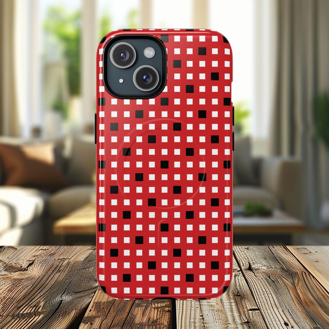 Crimson Gridlock Tough Magnetic iPhone Case, Gift for Tech Lovers ...