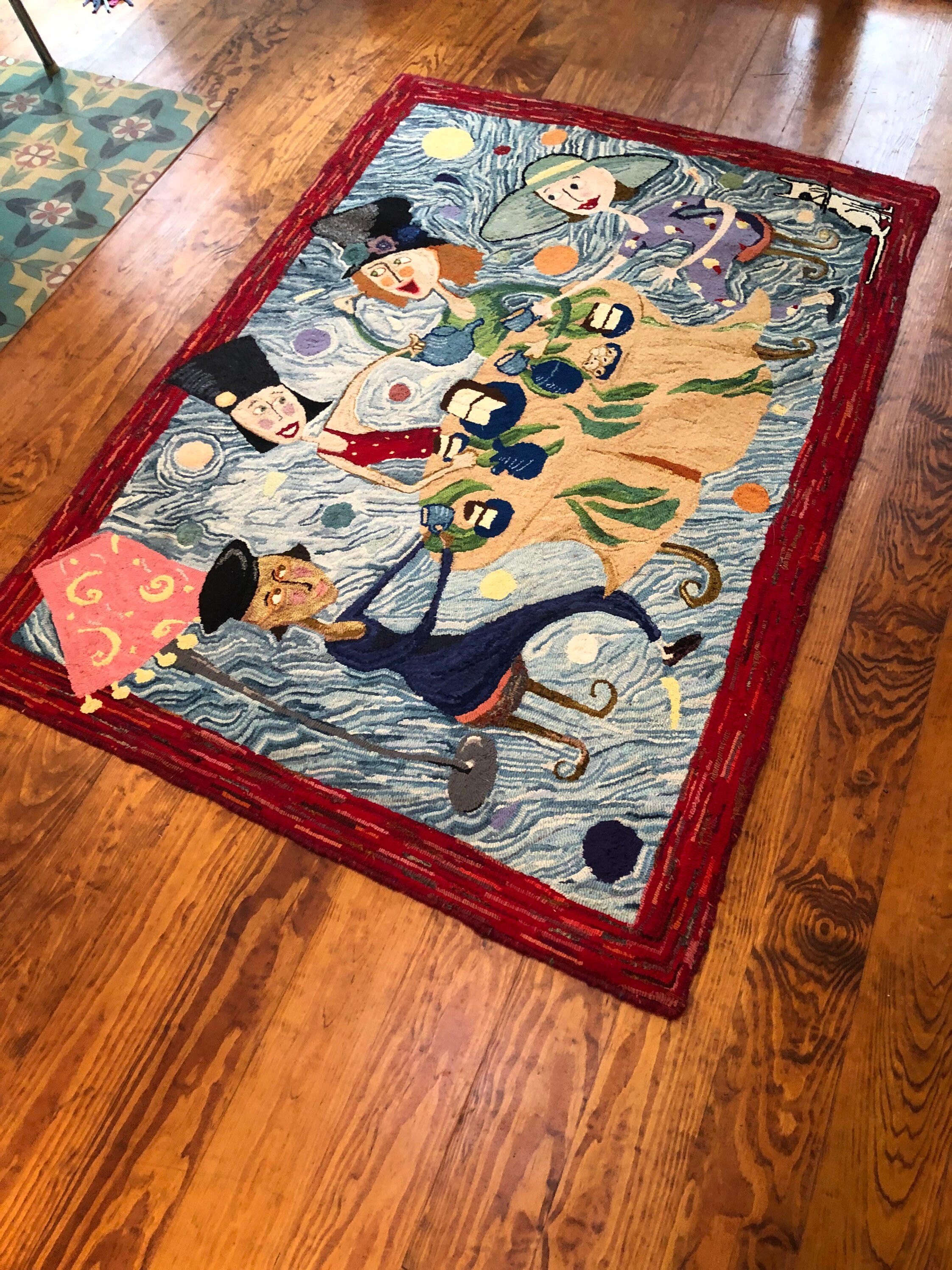 Large Tea Party With Cake Hand Hooked Rug - Etsy
