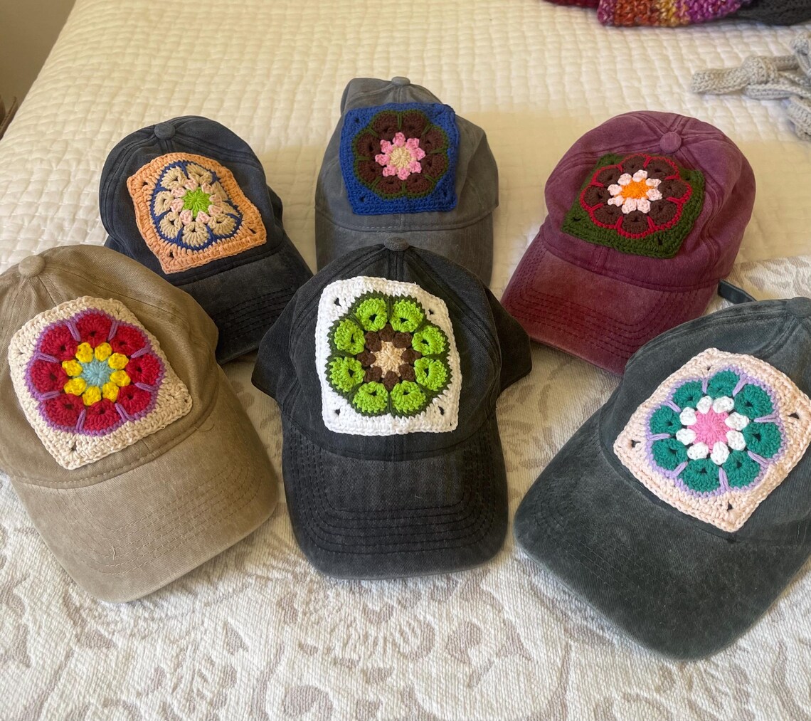 Granny Square Baseball Caps - Etsy