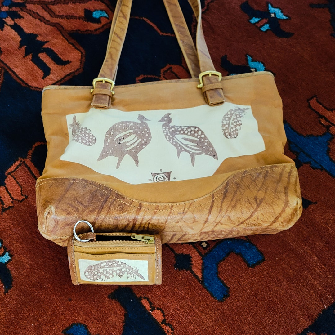 Vintage Handbag Textures of Africa Canvas Screen Printed - Etsy