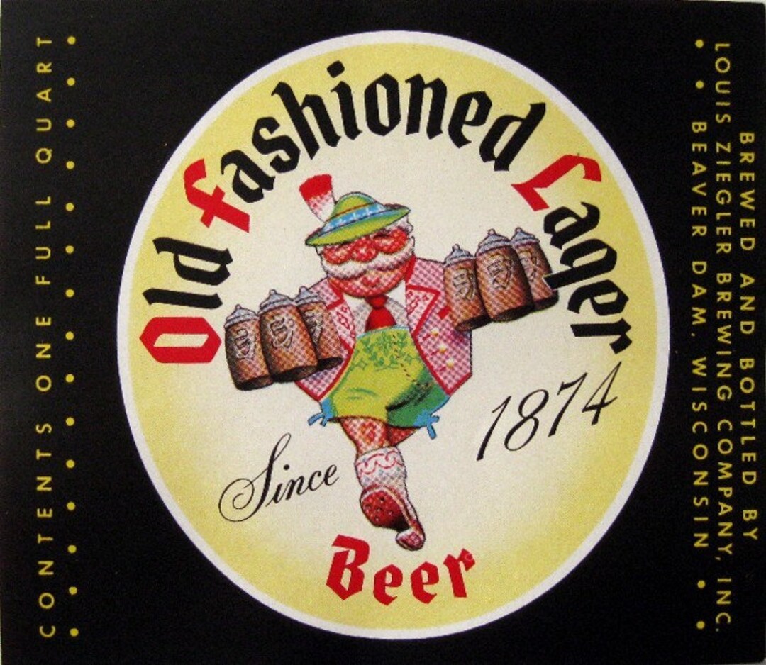Vintage Lager Beer Label Louis Ziegler Brewing Old Fashioned - Etsy