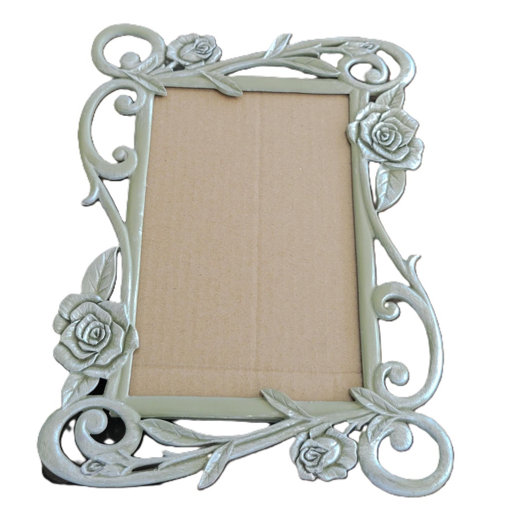 Art Nouveau Rose Relief Photo Frame: Silver Tone Metal, 5x3.5 - Etsy